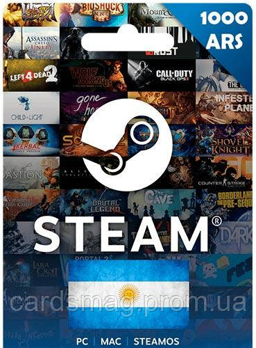 Подарункова карта Steam Gift Card на суму 1000 ARS (ARGENTINA), ціна ...