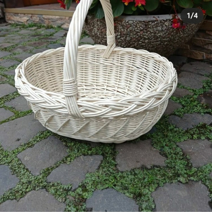 Плетена корзина з білої лози (ID#1341787391), цена: 450 ₴, купить на ...