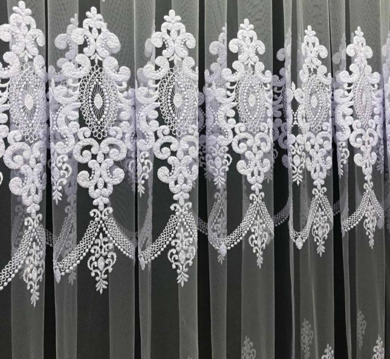 Тюль грек сітка Колір білий з вишитим візерунком продажа цена в Тернополе Гардины от