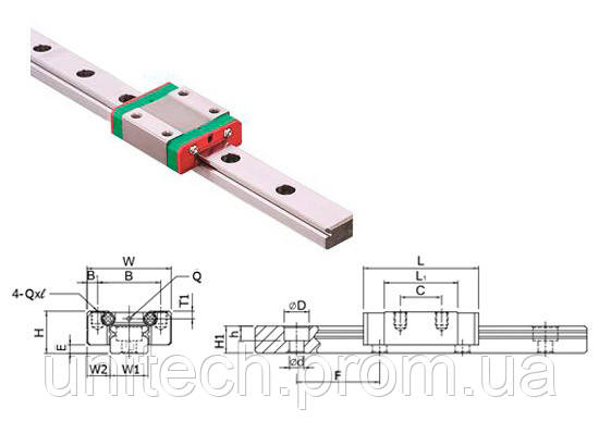 Купити Каретка MGN07C-Z1-H-M HIWIN, ціна - Prom.ua (ID# 1343396557)