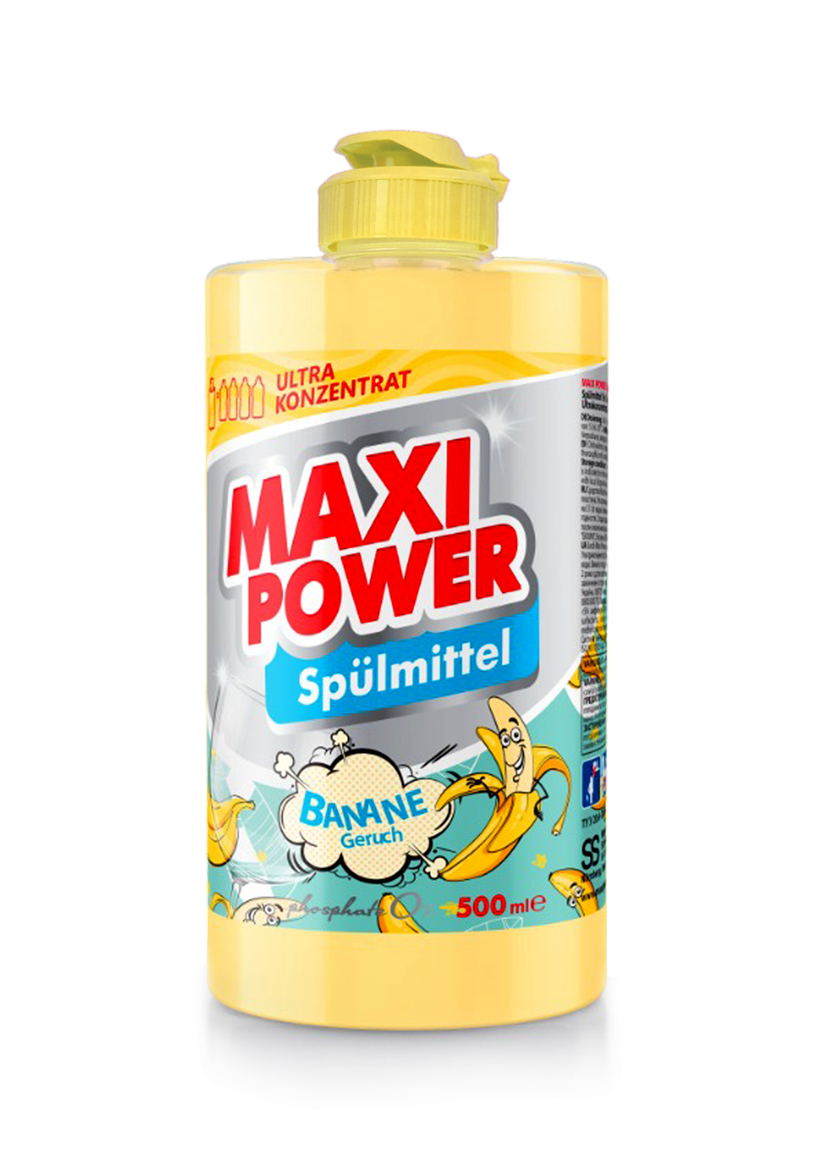 Купити MAXI POWER Засіб д/миття посуду 500мл Банан, ціна 28.64 грн ...
