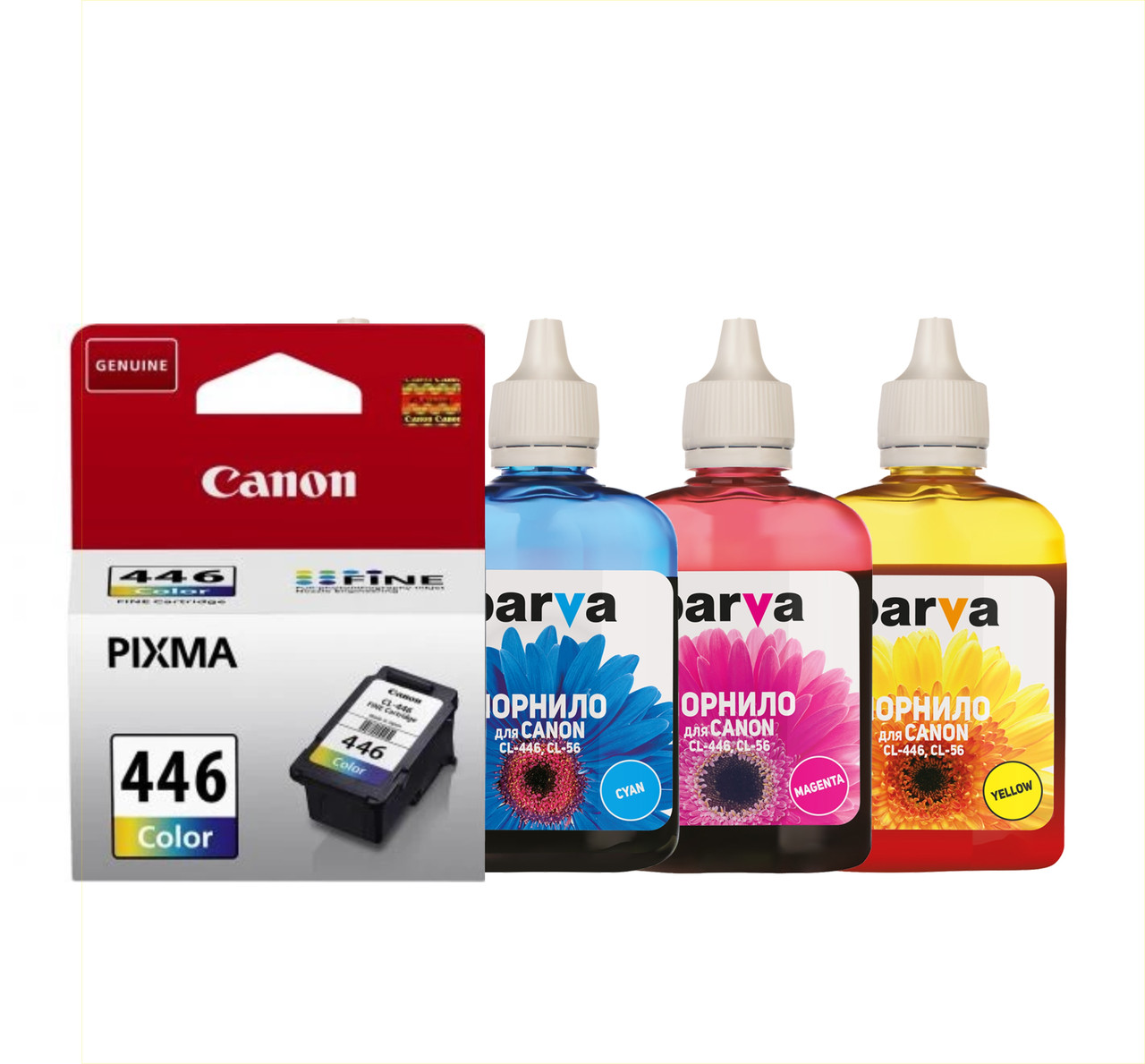Чорнило для картриджів Canon CL-446 (кольорові), водорозчинні (90 мл ...