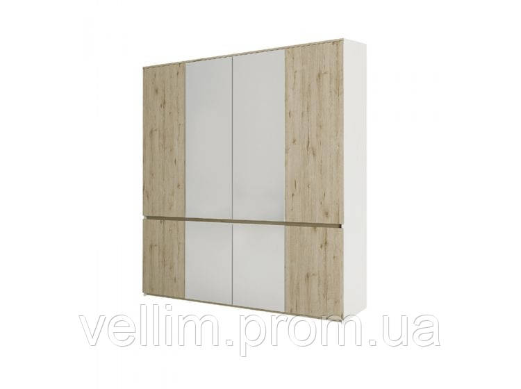 Купить Шафа Сокме Лаура 4Д 177х210х58 дуб веллінгтон білий цена 7115