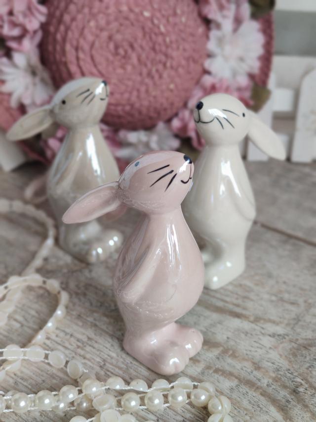 Статуэтка Из Керамики "Кролики-зазнайки" Цвет Розовый H 10 См — в ...