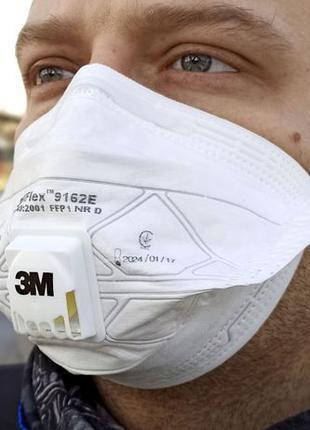 Маска 3М Респиратор ФФП2 NR D 3M VFlex 9162 V / E с клапаном, оригинал - медицинская защитная ...