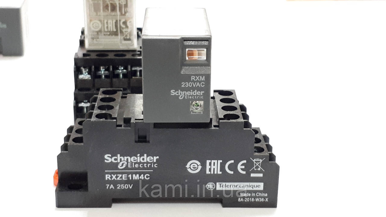 Контактне реле Schneider RXM 230VAC + розетка Schneider RXZE1M4C ...
