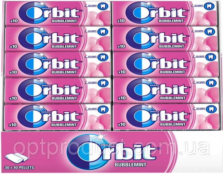 Жувальна гумка Орбіт баблмінт Orbit bubblemint жвачка бабл минт без ...