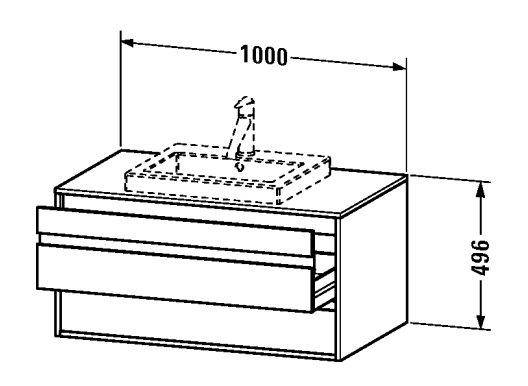 KETHO шафа під умивальник підвісний 100*49,6 см (колір білий матовий ...