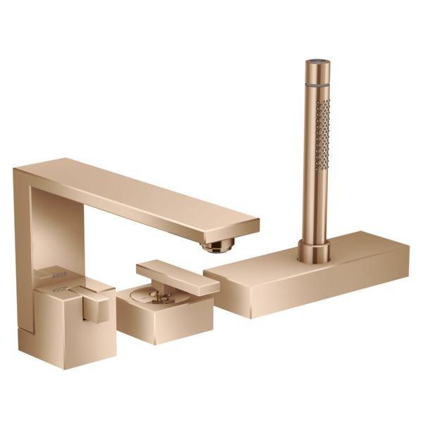 Axor Edge Смеситель для ванны на 3 отверстия, однорычажный, ручной душ ...