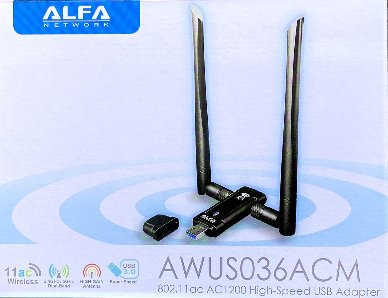Оригинал! Мощный Usb Wi-Fi адаптер Alfa AWUS036ACM чип MediaTek MT7612U ...