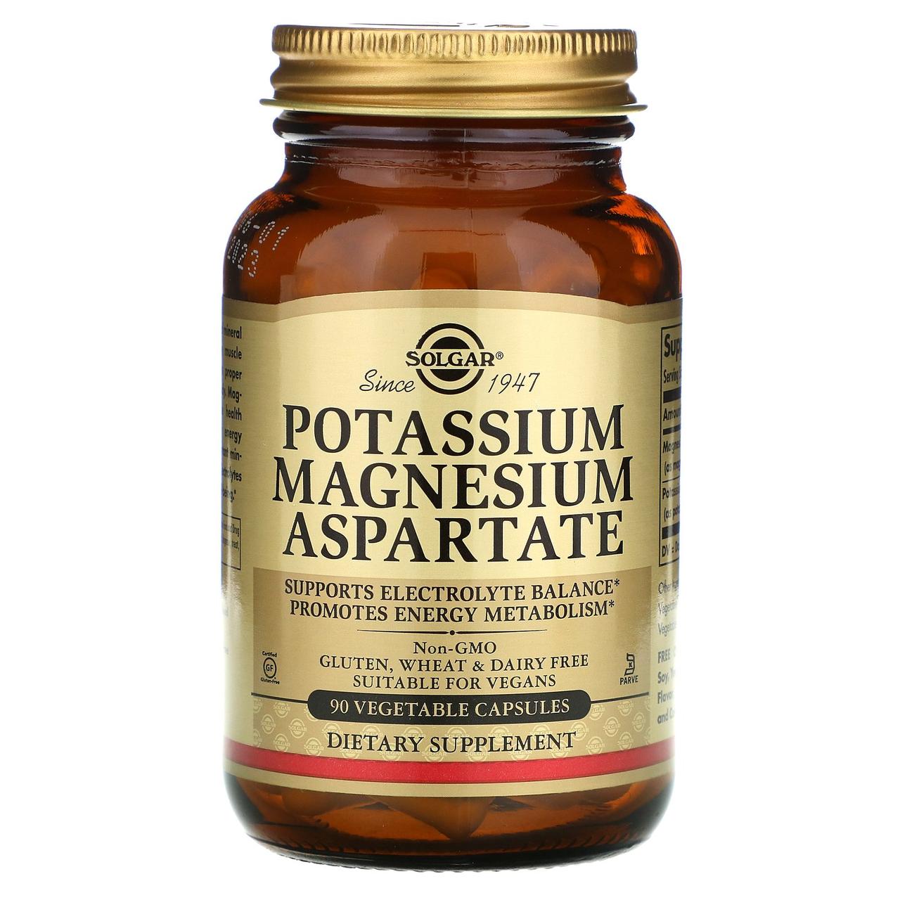 Купить Магний и калий аспарат (аспартат), Potassium Magnesium, Solgar ...