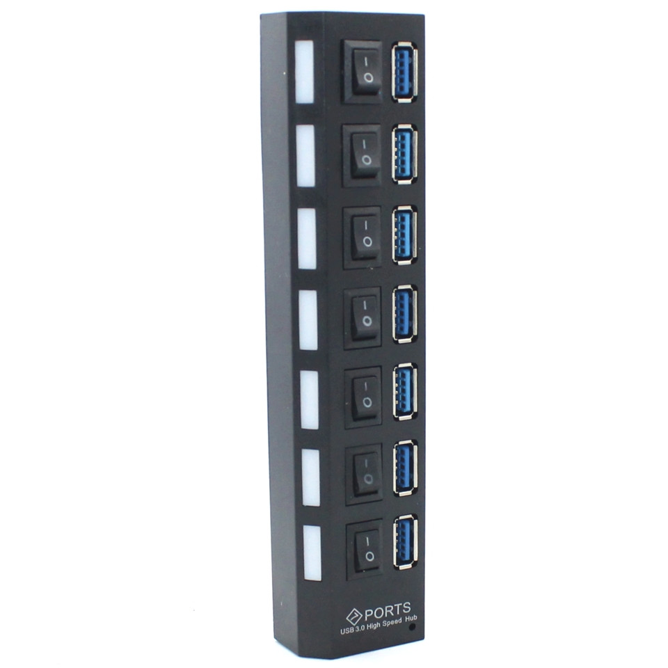 Купить Концентратор USB хаб 3.0 на 7 юсб портов с выключателями Hub ...