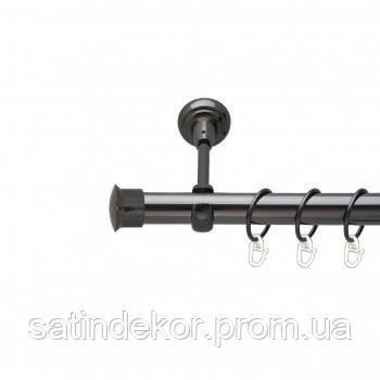 Карниз для штор металлический ДУО однорядный 25мм 3.0м Оникс (чорный ...