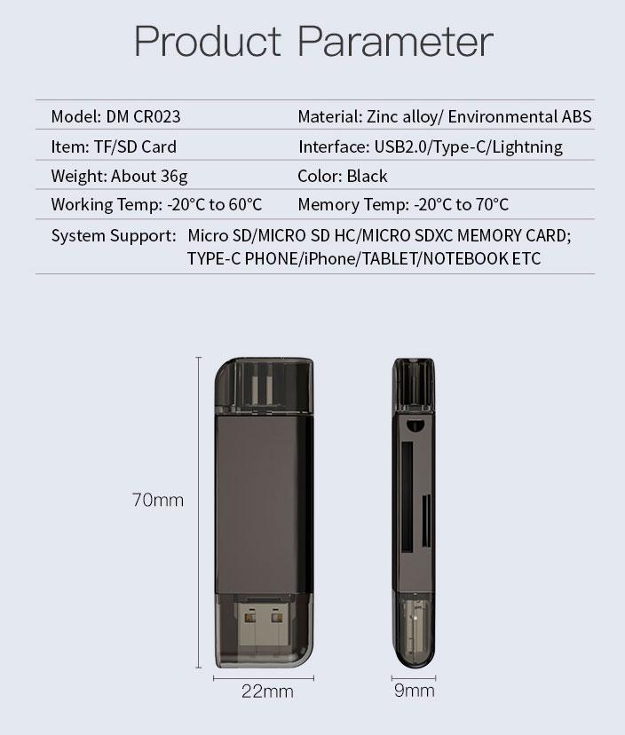 Картридер Usb Type C переходник микро СД на ЮСБ Lightning для