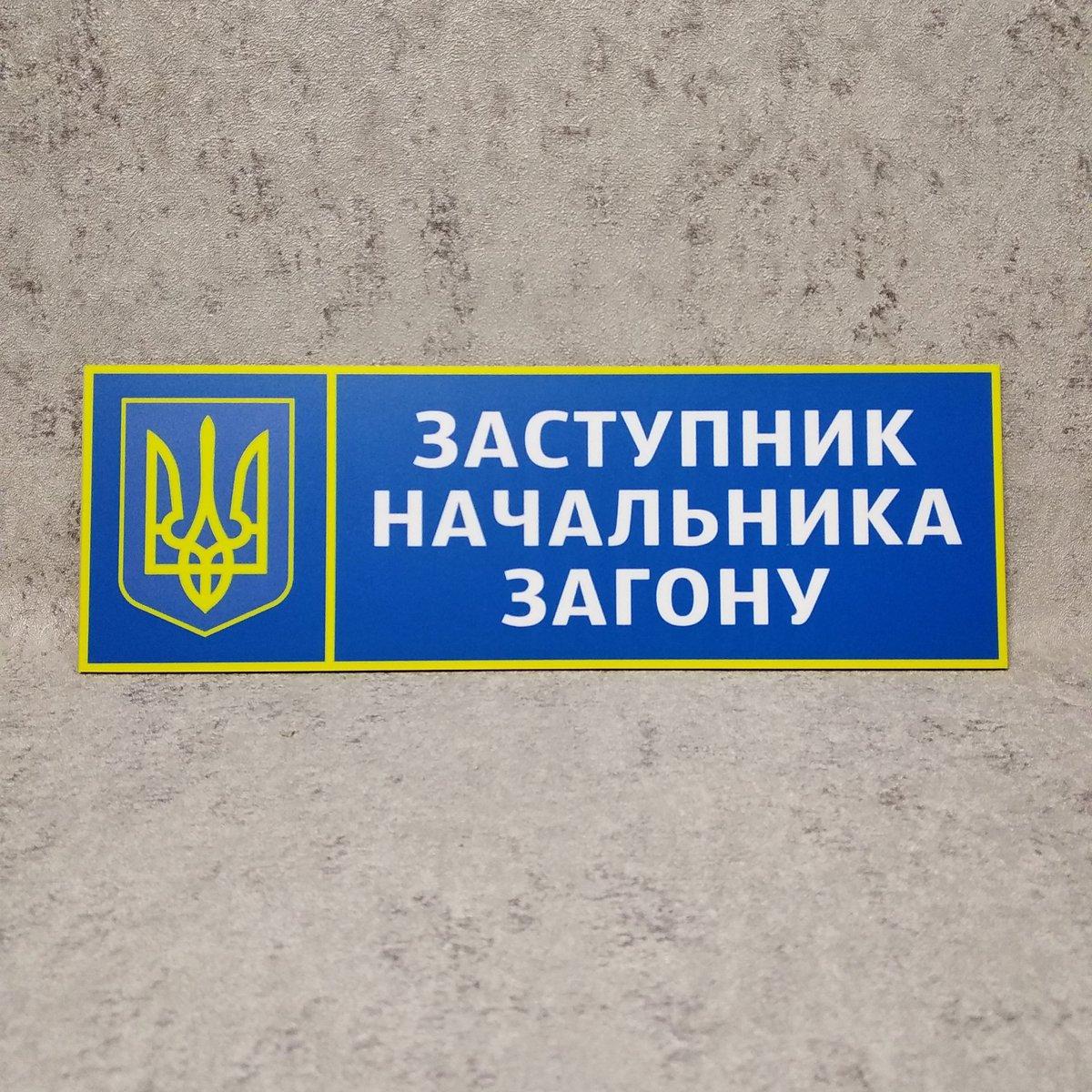 Табличка Заместитель начальника отряда. "Силовые структуры" от Мир ...