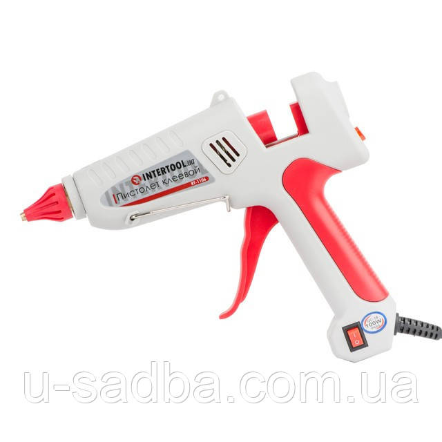 Пистолет клеевой 100 Вт, 230 В, 215-230°C под стержни 10.8-11.5 мм, 13-30 г/мин, выключатель ...