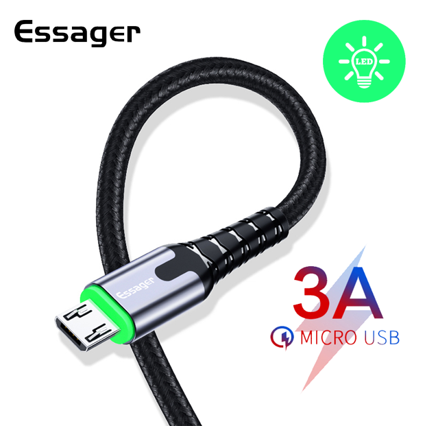 Зарядный Кабель с Подсветкой ESSAGER Micro USB 3A 1метр — Купить ...