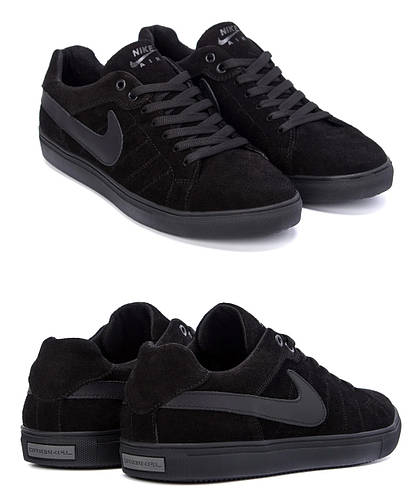 Купить Мужские кожаные кроссовки Nike (Найк) Black, кожаные мужские ...