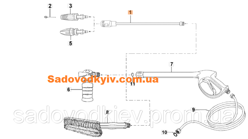 Трубка Пистолета для Мойки Высокого Давления Oleo-Mac PW 121 C ...