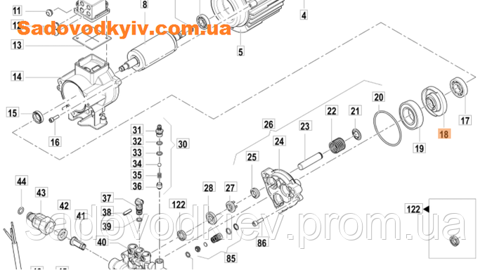 Уплотнитель вала для мойки высокого давления Oleo-Mac PW 175 C ...