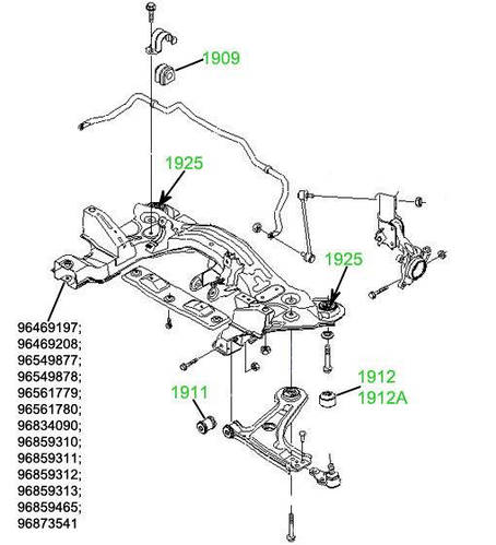 19-09 Втулка переднего стабилизатора Chevrolet Lacetti; 96434541 ...