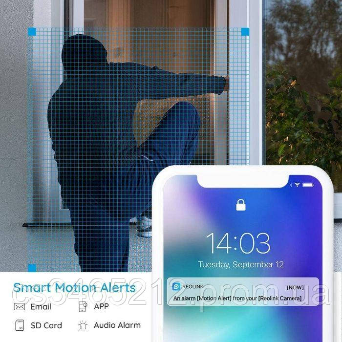 Reolink RLC-410 5MP вулична IP камера відеоспостереження, зовнішня POE ...