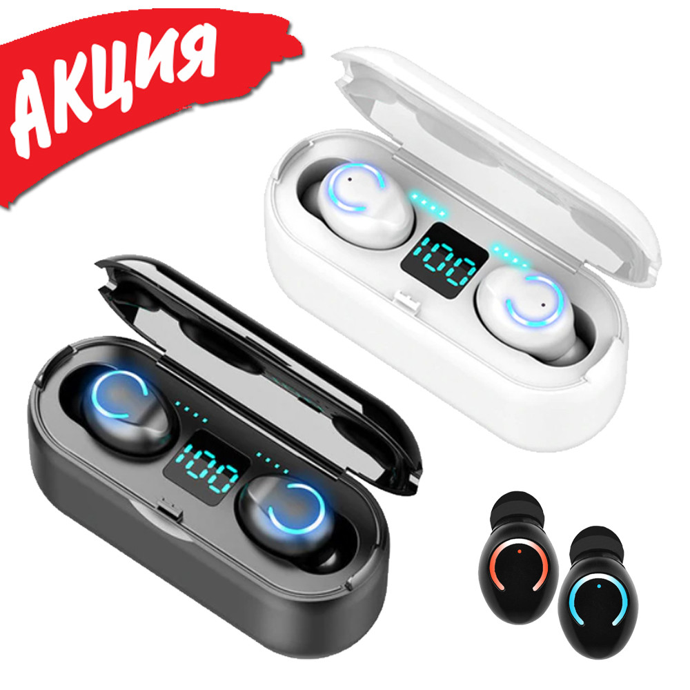 Купити Бездротові навушники TWS F9 Bluetooth 5.0 вакуумні з мікрофоном ...