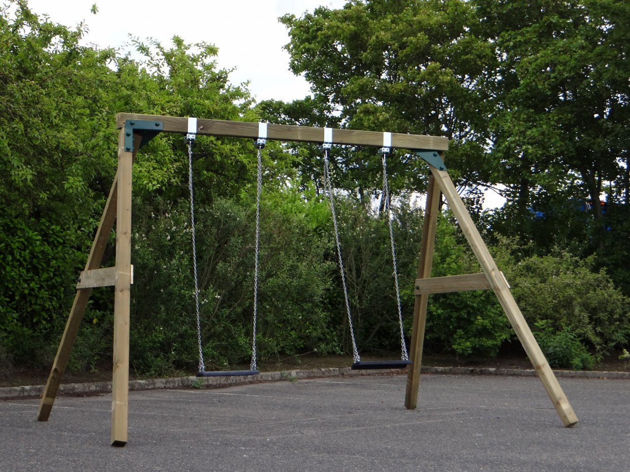 Деревянные Качели Sublime XL Deluxe с Прорезиненными Качелями на Цепях ...