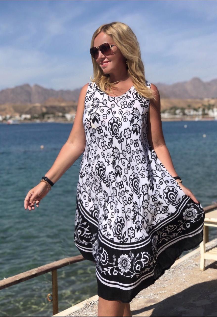 Женский Летний Сарафан Из Натуральной Ткани Свободного Размера — Купить ...