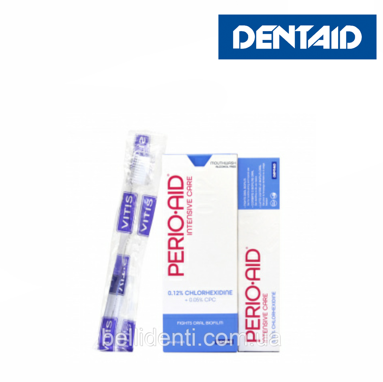 Набір PERIO-AID 0.12% (ополіскувач 500 мл, гель-паста 75 мл, щітка ...