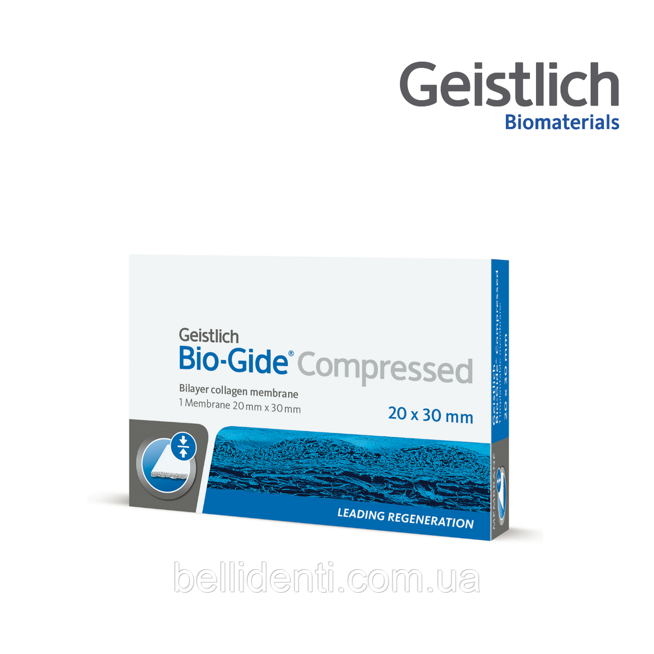 Колагеновая мембрана Geistlich Bio-Gide Compressed, 20х30 мм, цена ...