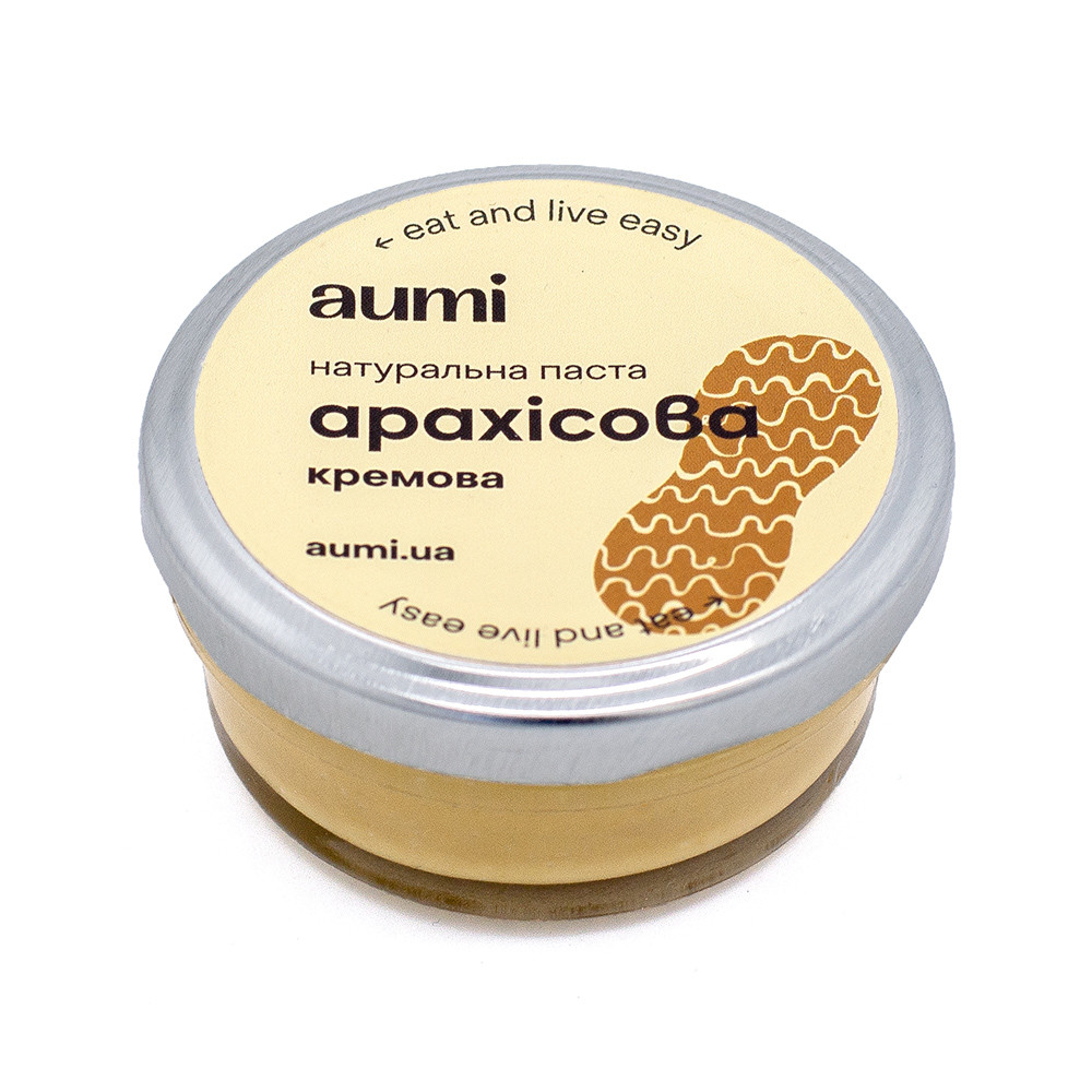 Арахисовая паста кремовая, 50г, банка СТЕКЛО, натуральная без добавок ...