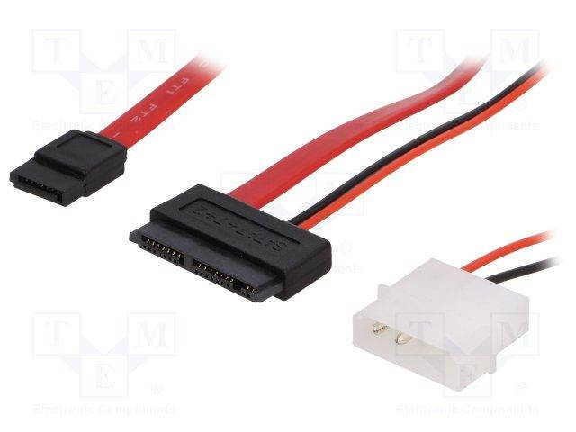 Купить SATA-MS/0.3 Cable: SATA; PC plug Molex, Micro SATA plug, SATA L ...