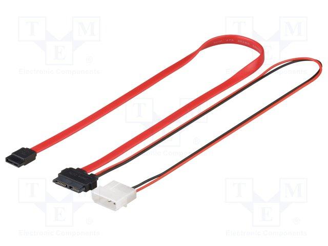 Купить SATA-SL/0.5 Cable: SATA; Slimline SATA plug, SATA L-Type plug; 0 ...