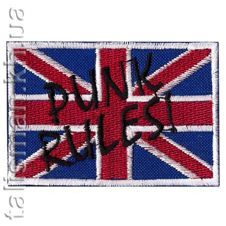 Нашивка с вышивкой PUNK RULES British Flag, цена 30 грн — Prom.ua (ID ...