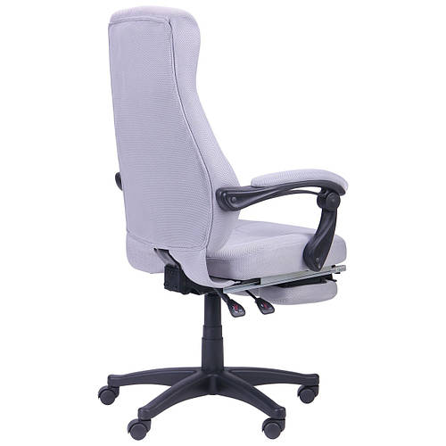 Кресло офисное компьютерное мягкое серое Smart с мягкими подлокотниками ...