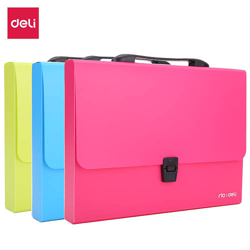 Портфель Deli EB50002 мікс 1 відділення А4 на замку Неон (ID#733874277 ...