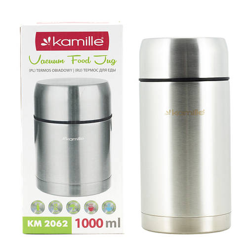 Термос харчовий Kamille 1000 мл із неіржавкої сталі KM-2062 "Ts", ціна: 675.97 ₴, купити на Prom.ua
