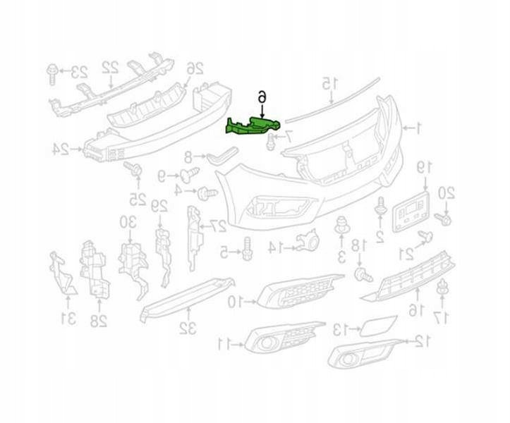 Купить Крепление переднего бампера Honda Civic Sd 2016- правое (возле ...