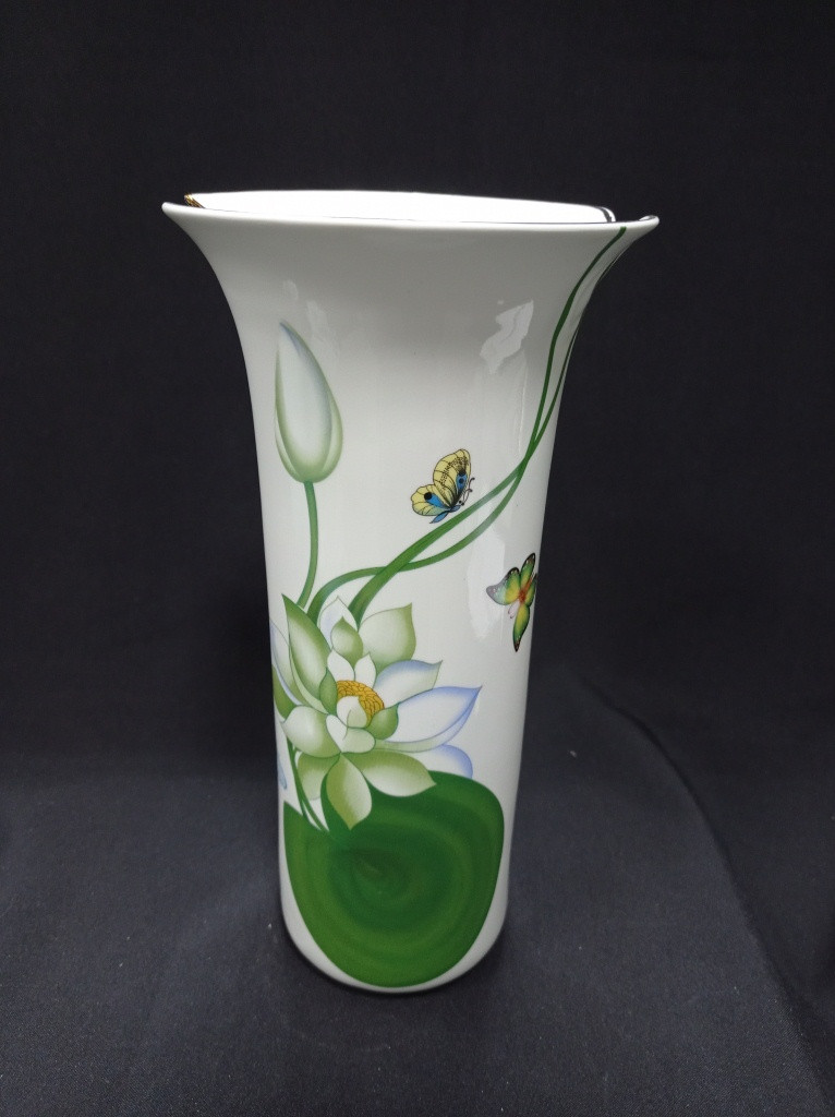 Ваза Декоративная / Ваза для Цветов "Тихая Заводь" Рисунок Золото ...