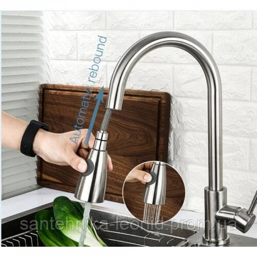 Смеситель для кухни Frap F60899-1 с выдвижным изливом, цена 1418 грн — Prom.ua (ID#1374806644)