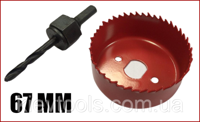 Коронка по дереву гипсокартону пластику 67 мм с адаптером ZIC 75-005 ...