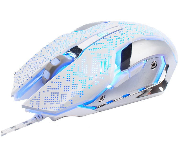 Мышь игровая проводная USB Hanstead Wrangler 3 3200dpi с подсв. бело ...