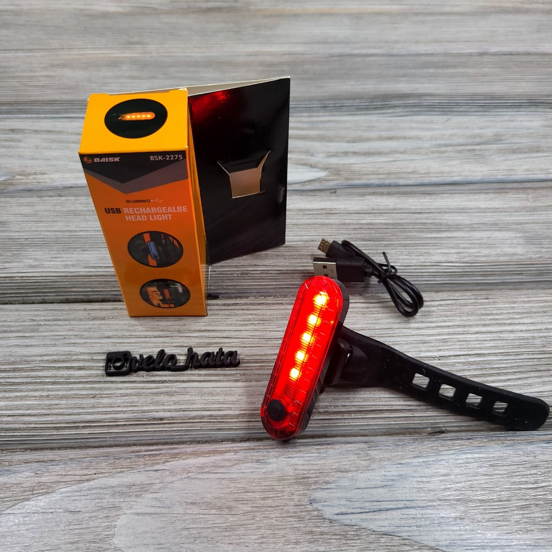 Яскравий задній стоп на велосипед usb "5 діодів" (задній ліхтар для велосипеда миготливий ліхтар ...