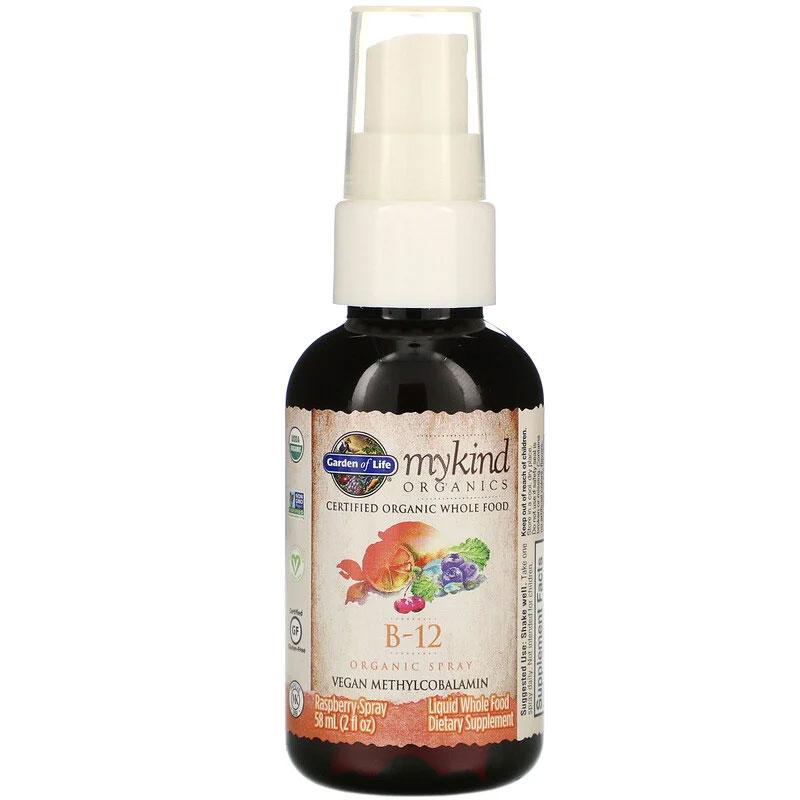 Garden of Life MyKind Organics, Витамин B12 спрей 500 мкг ...