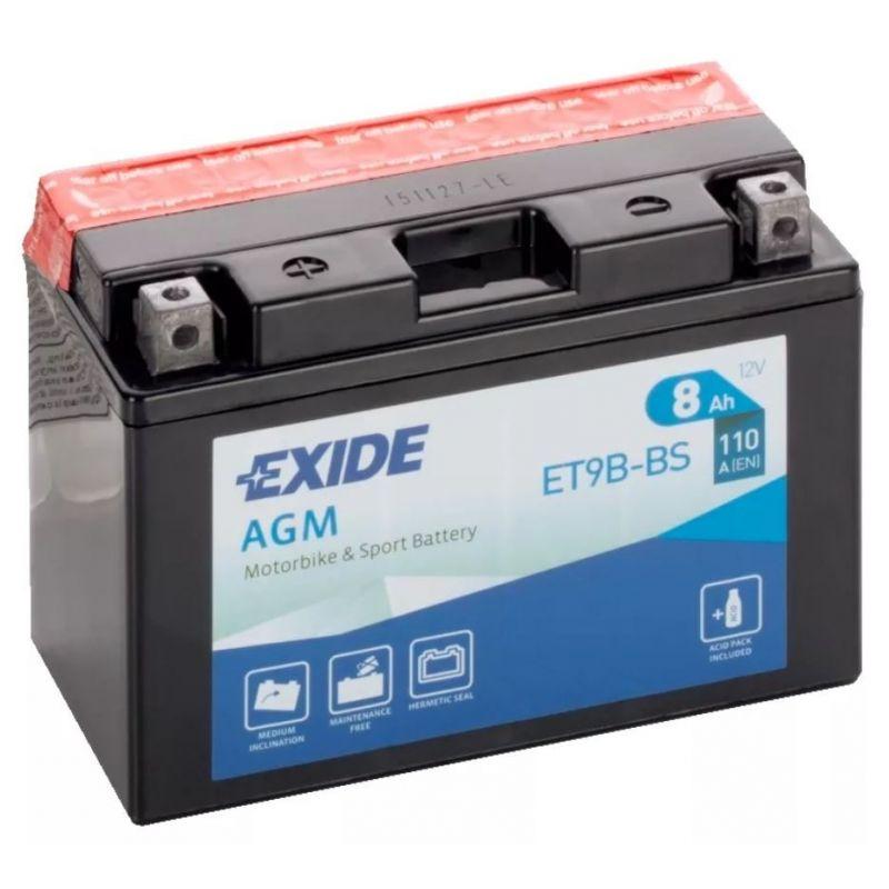 Аккумулятор 8Ah-12v Exide AGM (ET9B-BS) (150х70х105) L, EN110 — Купить ...