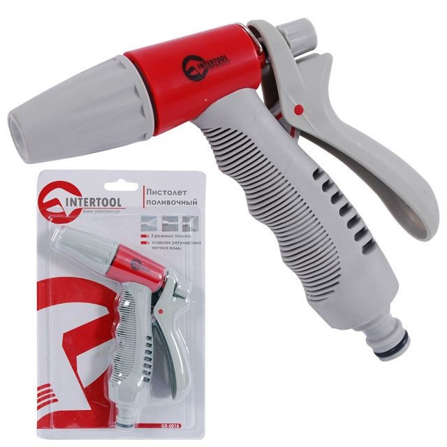 Пістолет-розпилювач для поливу Intertool GE-0015, діаметр шланга 1/2", 3 режиму: продаж, ціна у ...