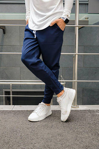 Купить Стильные мужские брюки синие, классические штаны зауженные ...