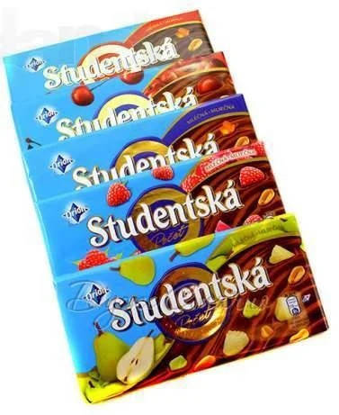 Шоколад Studentska Pecet в ассортименте 180 г Чехия(80шт/5уп), цена 49. ...