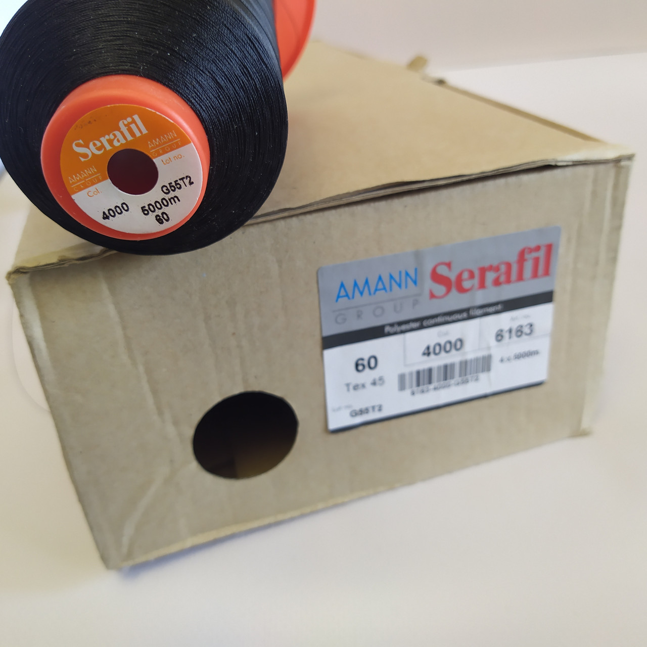 Нитки AMANN SERAFIL No 60 5000 м "капрон" col 4000 чорний (ID ...